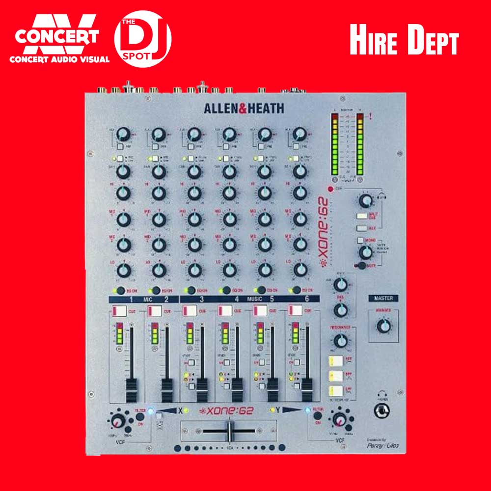 Allen & Heath Xone:62 Hire Melbourne | Analog DJ Mixer Rental – Concert AV