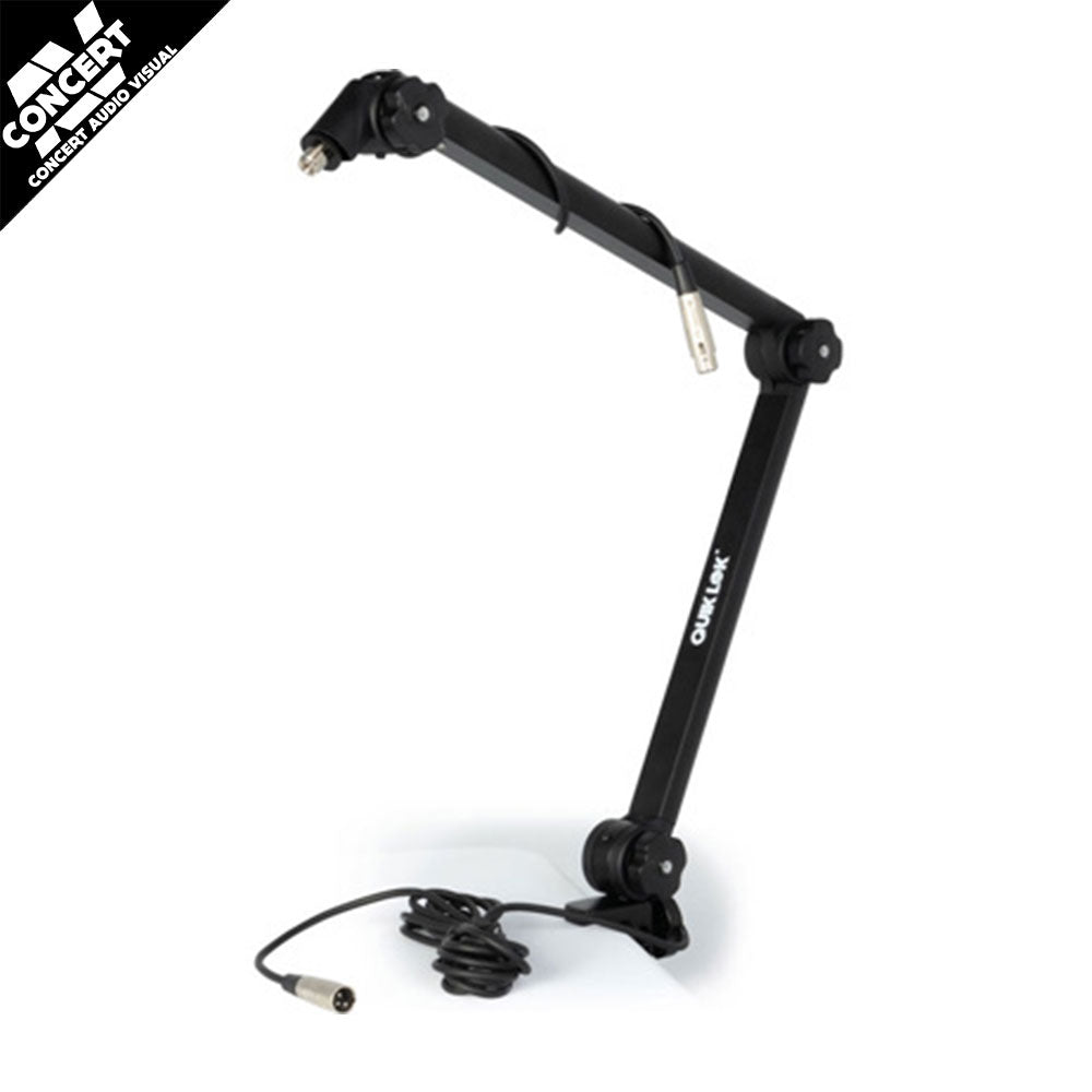 QUIKLOK A26 Microphone Desk Boom Arm with Mic Cable - Black